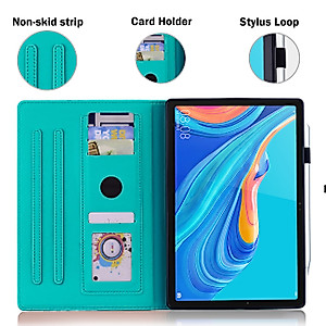 Kitzomi for Lenovo Tab P11 Pro 2nd Gen Case 2022 (TB-132FU/138FC) with PU Leather Folio and Kickstand+Card Holder, Auto Sleep/Wake with Cover for Lenovo Tab P11 Pro 11.2 Inch (2nd Gen),Turquoise