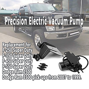 HRepair 904-214 Electrical Engine Vacuum Pump Fits For 1999-2010 Ford Excursion F250 F350 F450 Super Duty 7.3L 6.4L 2003-2004 Dodge Ram 2500 3500 Replaces Vacuum Pump 4C3Z-2A451-BA 6C3Z-2A451-A