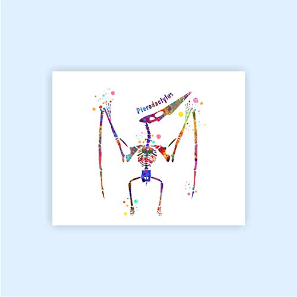 Dignovel Studios Unframed (Set of 6) 8X10 T Rex Stegosaurus Triceratops Pterodactylus Parasaurolophus Spinosaurus Watercolor Dinosaur Skeleton Nursery Decor dnc2