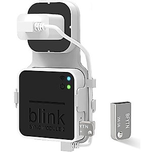 256GB Blink USB Flash Drive for Local Video Storage with The Blink Sync Module 2 Outlet Wall Mount Bracket Holder for Blink Outdoor with Short Cable (Blink Add-On Sync Module 2 is NOT Included)