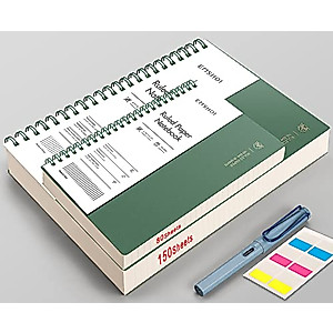 EMSHOI A4 Spiral Notebook College Ruled Lined Journal, 11.2" X 8.27", 300 Pages/150 Sheets, Easy Tear Perforated Pages, 100gsm Thick Paper, Waterproof Softcover, for School Work Writing-Green
