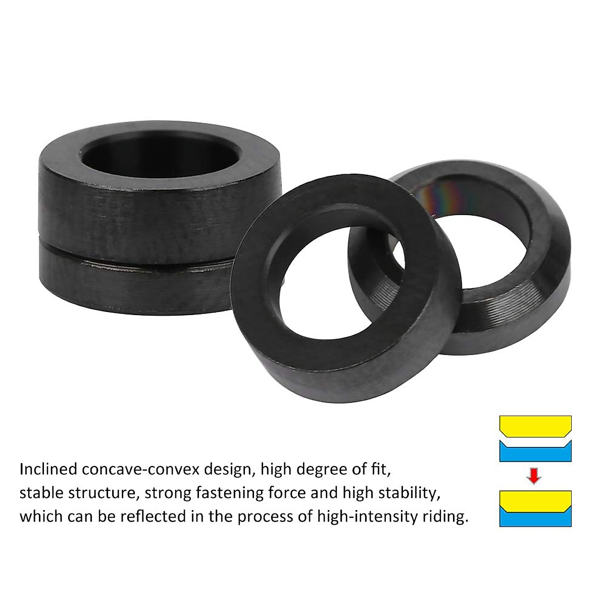 M6 Disc Brake Bolts Spacer Bike Convex Concave Washers Rings Mountain Bike Concave‑Convex Spacer
