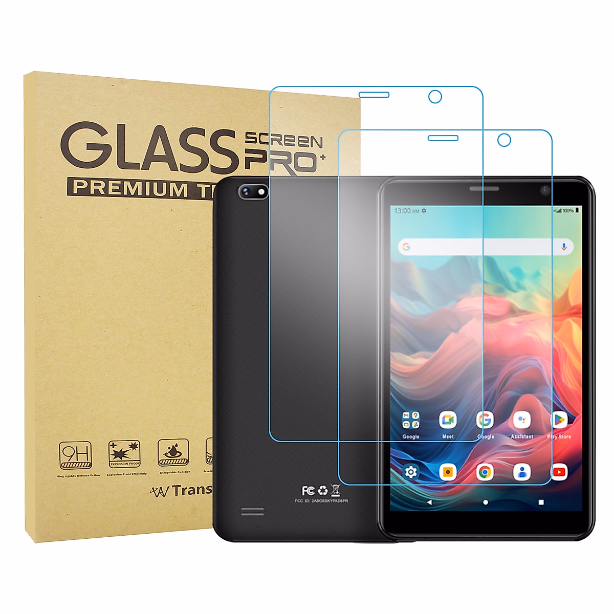 Transwon (for SKY PAD 8 Pro Tablet/SKY PAD 8 Tablet) 2PCS Tempered Glass Screen Protector for SKYPAD 8 Pro Tablet and SKY PAD8 Tablet 8 Inch