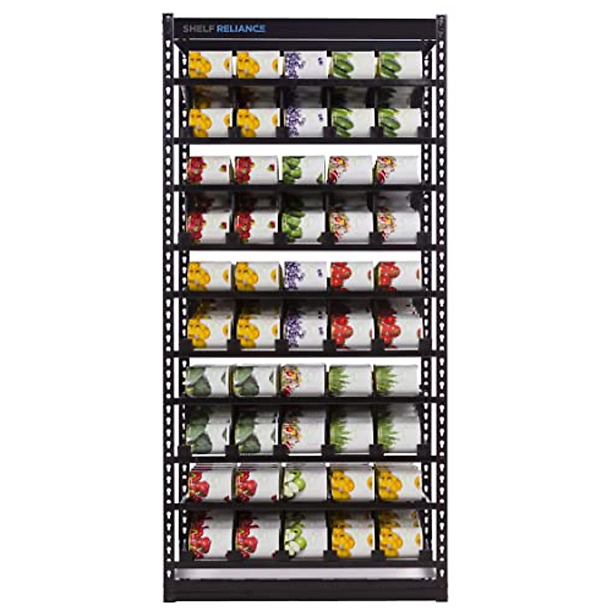Can Rotation Organizer | Large Canned Food Organizer For Pantry | Black Large Food Rotation System | Harvest | Shelf Reliance (Can Rotation Organizer 109-117 oz (Large))