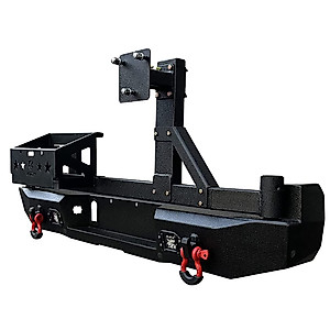 Ronghui Compatible with 2016-2023 3rd Gen Tacoma Rear Bumper with LED Lights and D-Rings and Tire Carrier