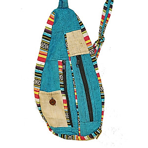 Mandala Crafts Boho Sling Bag for Women Crossbody Purse – Bohemian One Strap Backpack – Hippie Boho Backpack for Men Daypack Turquoise