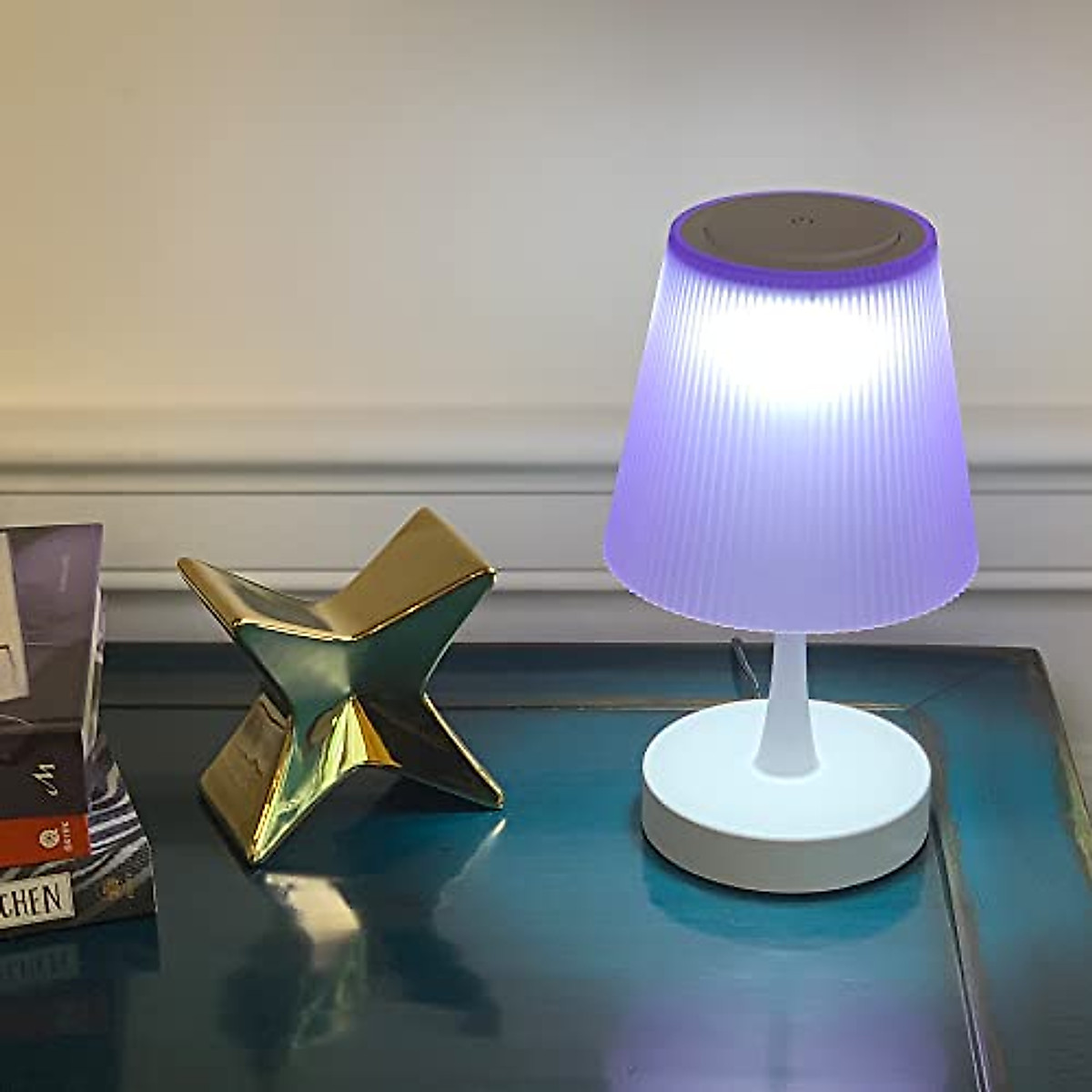 TW Lighting Purple Lamp for Girls Bedrooms - Modern Small Table Lamp for Bedroom, Bedside Nightstand, Nursery, Cute Kids Lamp with USB Charging Port, 3-Level Touch Dimmable Switch