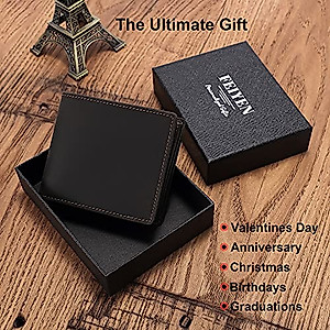 Personalized Engraved Wallet for Husband Boyfriend from Girlfriend Wife - Love Message Slim Bifold Purse - Minimalist RFID Blocking Leather Wallet for Birthday Anniversary Christmas Valentines Day