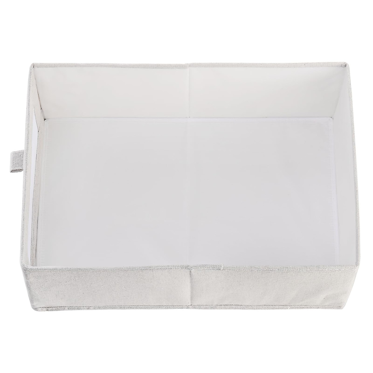 Coloch 6 Pack Linen Storage Bins with Clear Window, Collapsible Closet Storage Box Fabric Clothing Organizer Stackable Organizer Basket for Folded Clothes, Jeans, Toy, Book, Shelves, Closet, Beige