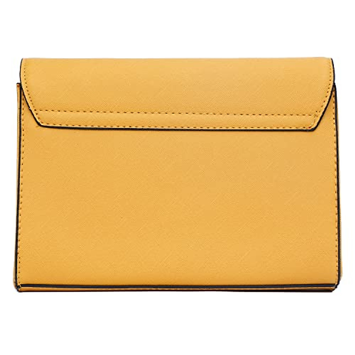KKXIU Women Elegant Faux Leather Evening Envelope Clutch Purse Foldover Bags for Party Wedding Prom (A-Mustard)