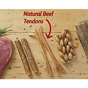 Pawstruck "7-9" Beef Tendon Chews for Dog (10 Sticks) Pet Food, Natural Beef Strap Odorless Treats, Cleans Teeth, Free-Range, Grass-Fed Beef, Free of Artificial Ingredients and Flavors, 1 Pound