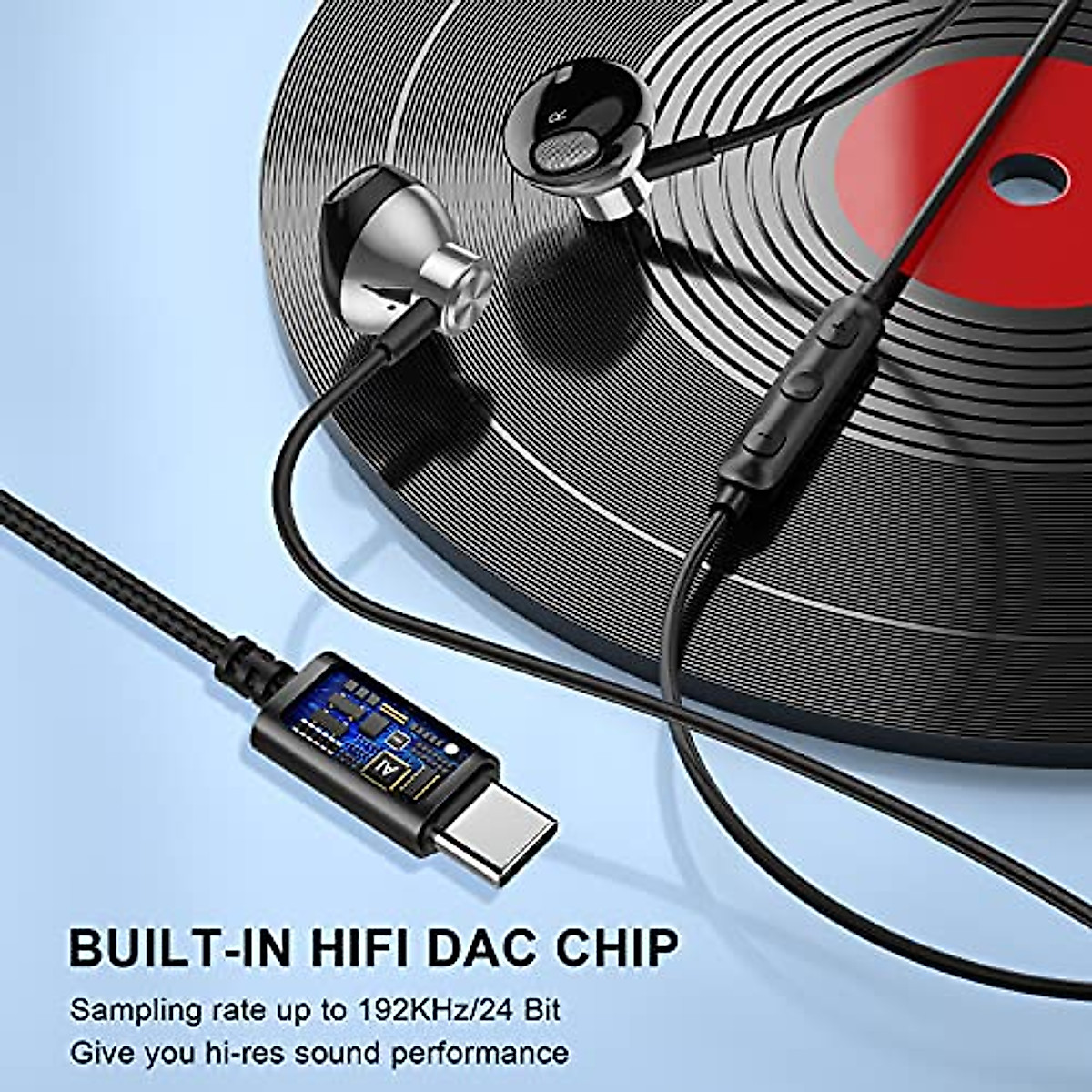 ACAGET USB C Headphones for Samsung S22 Ultra Earbuds Wired USB Type C Earphone Hifi Stereo Digital DAC Headset with Mic Headphone for Galaxy S21 Plus S23 Z Flip Fold 4 OnePlus 10 Pro 9 Pixel 7 6 Grey