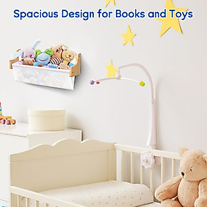 Kids Bookshelf, Nursery Book Shelves Set of 4, Wood Floating Book Shelf for Kids Rooms, Kids Book Rack Storage Bookshelf with Deep Sleeves for Kids Bedroom Toddler Room Decor Book and Toy Organizer