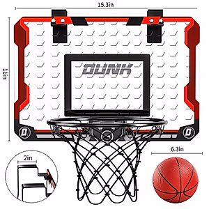 TEMI Basketball Hoop Indoor, Mini Basketball Hoop with 4 Balls, Over The Door Basketball Hoop for Kids and Adults, Basketball Toys for Boys Girls Age 3 4 5 6 7 8 9 10 11 12 - Kids & Teens Gift Ideas