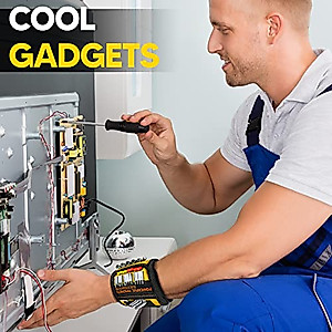 Mens Tool Gifts Magnetic Wristband - Cool Gadgets Unique Gift Ideas Tool Belt for Dad on Fathers Day Birthday: Christmas Stocking Stuffers for Men Women - Magnets Drill Screws Nails Holder