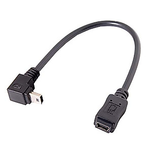 chenyang 2 Pack Mini USB Extension Cable USB 2.0 Mini USB 5Pin Male to Female 90 Degree Angled Data Power Extension Cable Adapter 0.2M