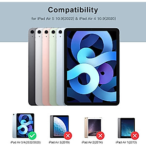 BMOUO Kids Case for iPad Air 5th/4th Generation (10.9 inch,2022/2020), iPad Air 5/4 Case with Screen Protector, Shockproof Protective Kids Case with Handle Stand for iPad Air 4/5 Gen, Blue