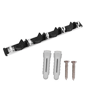 Housoutil Wall Hanging Hooks Alumimum Mop Rack Rail Rack Abs Heavy Metal Coat Hanger