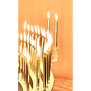 100 Tall Gold Birthday Candles Perfect for Milestone Birthday Cakes and Decoarations, 3.25 inches -100 Pack