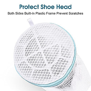 OTraki Shoe Washing Bag 7 x 15 Inch Shoe Bag Washing Machine 2 Pack Shoes Washer Bag Durable Sneaker Mesh Laundry Bag Multi-Functional Polyester Net for Sneakers Flat Shoes