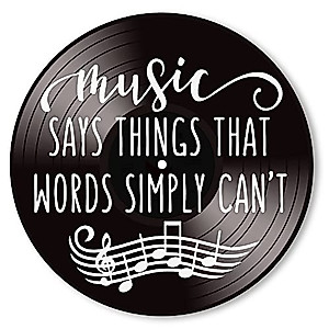 Music Says Things Quote on a Repurposed Upcycled Vintage Vinyl Record Album wall decor