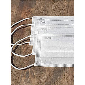 WMS 4-Layer Face Masks, Wisconsin Medical Supplies, MADE IN USA, 1 Pack (50 Masks) White
