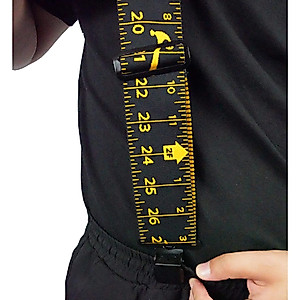 MELOTOUGH Tool Belt Suspenders Work Suspenders 2" Wide Adjustable and Elastic Braces X Shape with Very Strong Clips - Heavy Duty tape measure suspenders for men (Black Tape)