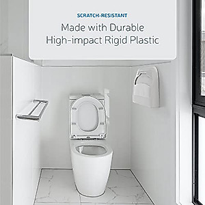 EZbrnd Wall-Mounted Half-Fold Toilet Seat Cover Dispenser for Commercial/Residential/Bathroom/Office, Seat Cover Paper Sold Separately, White, 3100-EZ