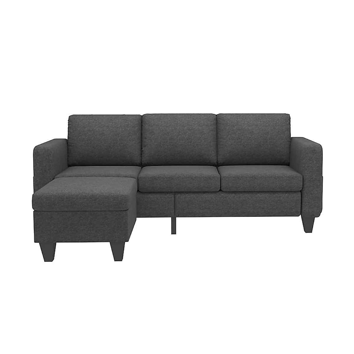 Youmumeub Sectional Sofa Couch, Convertible L Shaped Couches with Ottoman, Dark Grey Modern Small Modular Sofas for Living Room, Apartment Small Space