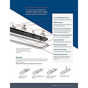 Lithonia Lighting DMW2 L24 4000LM AFL MD MVOLT GZ1 50K 80CRI Wet Location 2-Foot Vapor Tight Luminaire