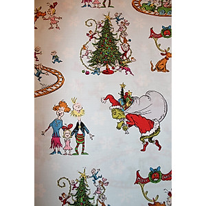 Fabric & Fabric How The Grinch Stole Christmas Fabric Whoville Snowflake Light Blue Sold by Fat Quarter (18 inches X 22 inches ) New BTFQ