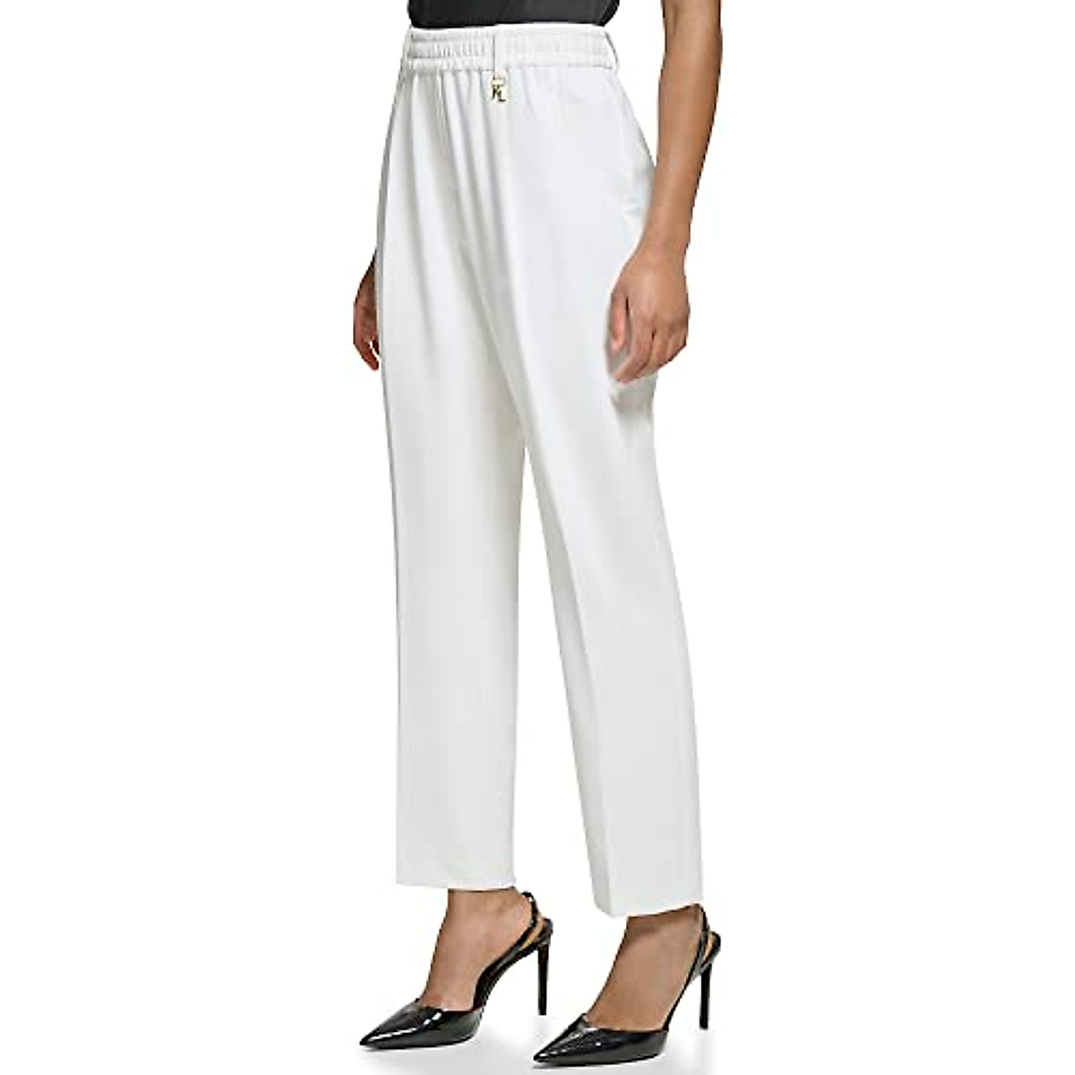 Karl Lagerfeld Paris Women's Everyday Relaxed Casual Pant, Soft White, 6