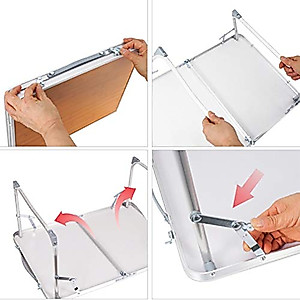 Hauunwey Folding Camping Tables Lightweight Sturdy Aluminum Outdoor Folding Table with Carrying Bag for Camp, Picnic, Beach(Small)