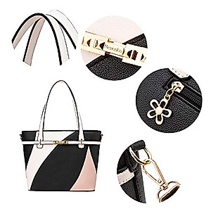 Nevenka Top Handle Handbags for Ladies PU Leather Tote Purse Women Crossbody Shoulder Bags (Light pink)