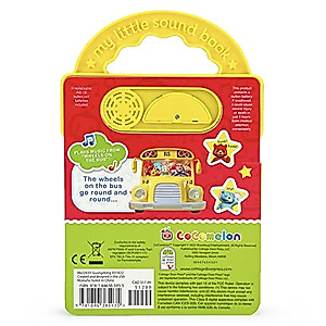 CoComelon Wheels on the Bus 3-Button Sound Board Book for Babies and Toddlers, Ages 1-4