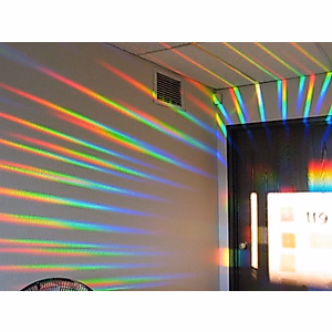 Rainbow Symphony- Rainbow Prism Suncatcher for Window, Axicon Pattern, with Bonus Board Sun Catcher, Made in USA