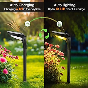 Jvgoo Solar Pathway Lights Color Changing, Upgraded 9 Lighting Modes Solar Garden Lights Outdoor Waterproof, Auto On/Off LED Bright Lights for Halloween Christmas Yard Patio Lawn, 4 Pack