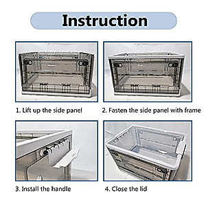 Portable Hedgehog Cage Carrier with Wheels and Handles, Collapsible Hamster Cage Plastic Rat House Indoor Outdoor Small Critter Habitat Pet Travel Carrier Box for Hedgehog,Hamster,Rat,Bearded Dragon