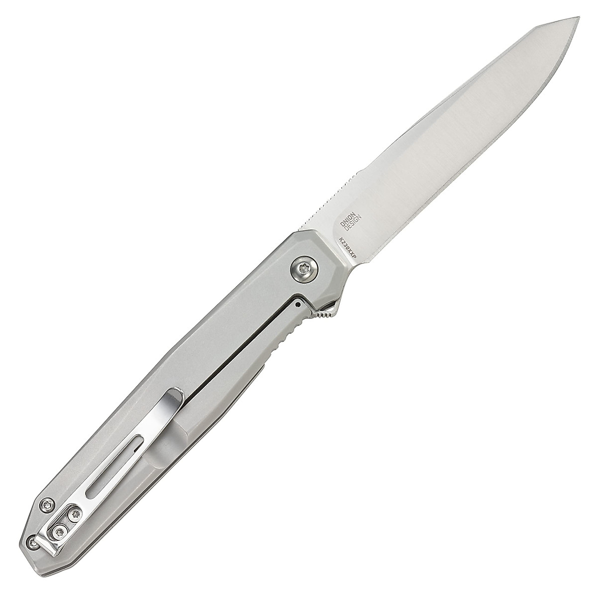 CRKT Facet EDC Folding Knife: Everyday Carry Assisted Open, D2 Satin Blade, Frame Lock, Stainless Steel Handle with Deep Carry Pocket Clip K230XXP, Silver