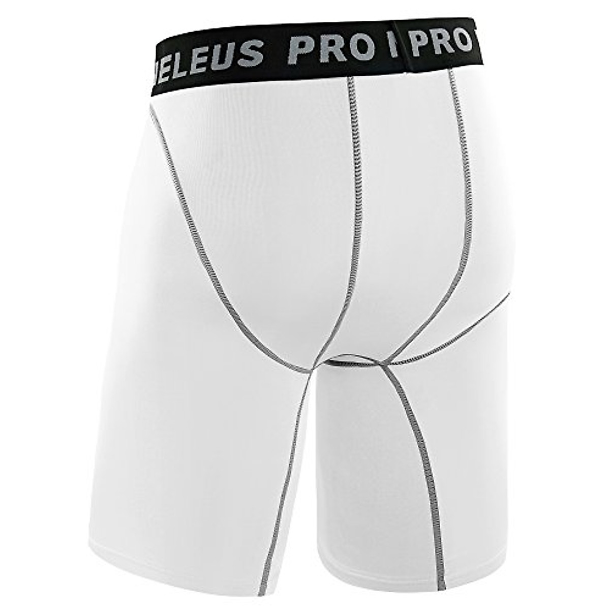 NELEUS Men's Spandex Compression Shorts Athletic Workout Running Performance Baselayer,3 Pack,047,Black,Grey,White,US S,EU M