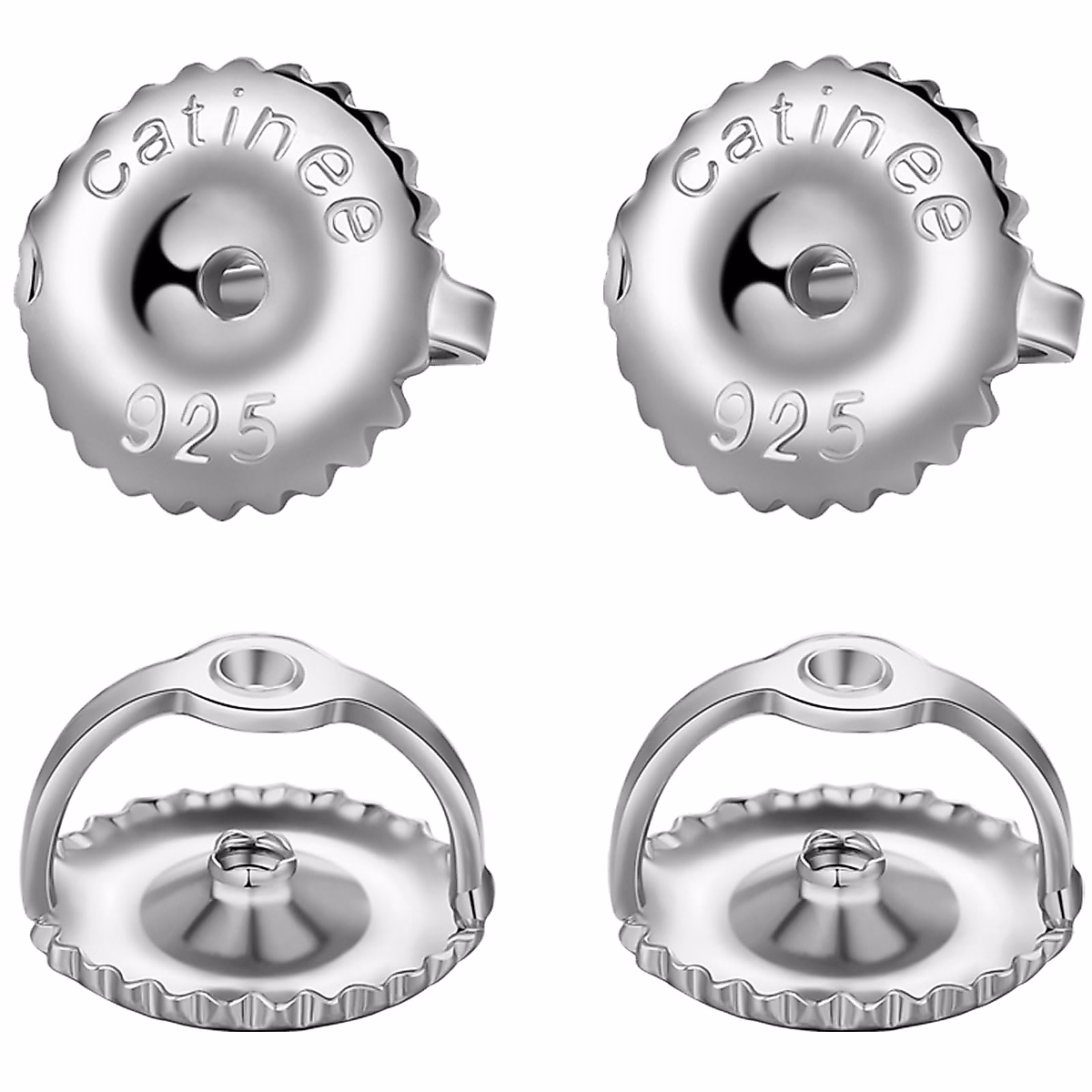 3 Pairs Screw on Earring Backs Replacement for Diamond Earring Studs,18K Gold Plated Sterling Silver Hypoallergenic Screwbacks Locking for Threaded Post（ 0.032'')