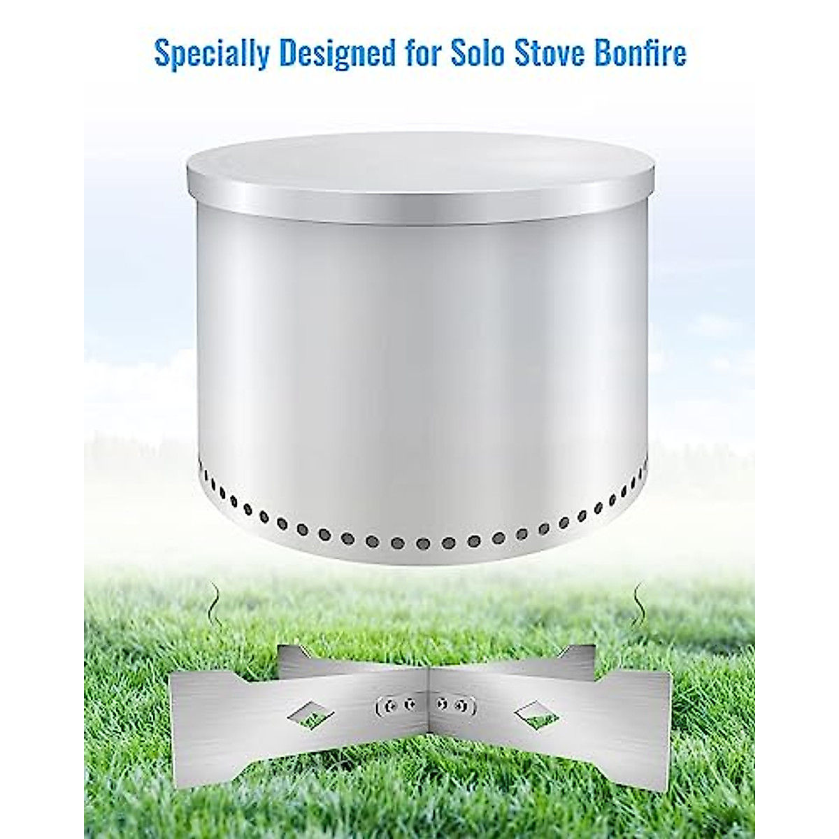 Stand Fit for Solo Stove Bonfire, 304 Stainless Steel Base Fireplace Tools Outside Firepits Stand, Outdoor Fire Pits Wood Burning and Camping Accessories