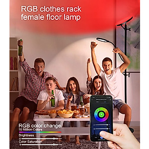 RGB Smart Floor Lamp , living room lamp,clothes and hat lamp, LED floor lamp Sky Main Light and Side Reading Lamp,standing lamp, Tall Lamp with Remote & Touch &APP Control for Living Room Bedroom