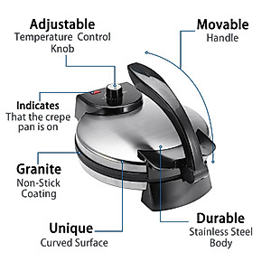 Generic Electric Tortilla Press,Multipurpose Chapati Maker Electric Automatic,Tortilladora Press Rotis Press,Taco Maker, black