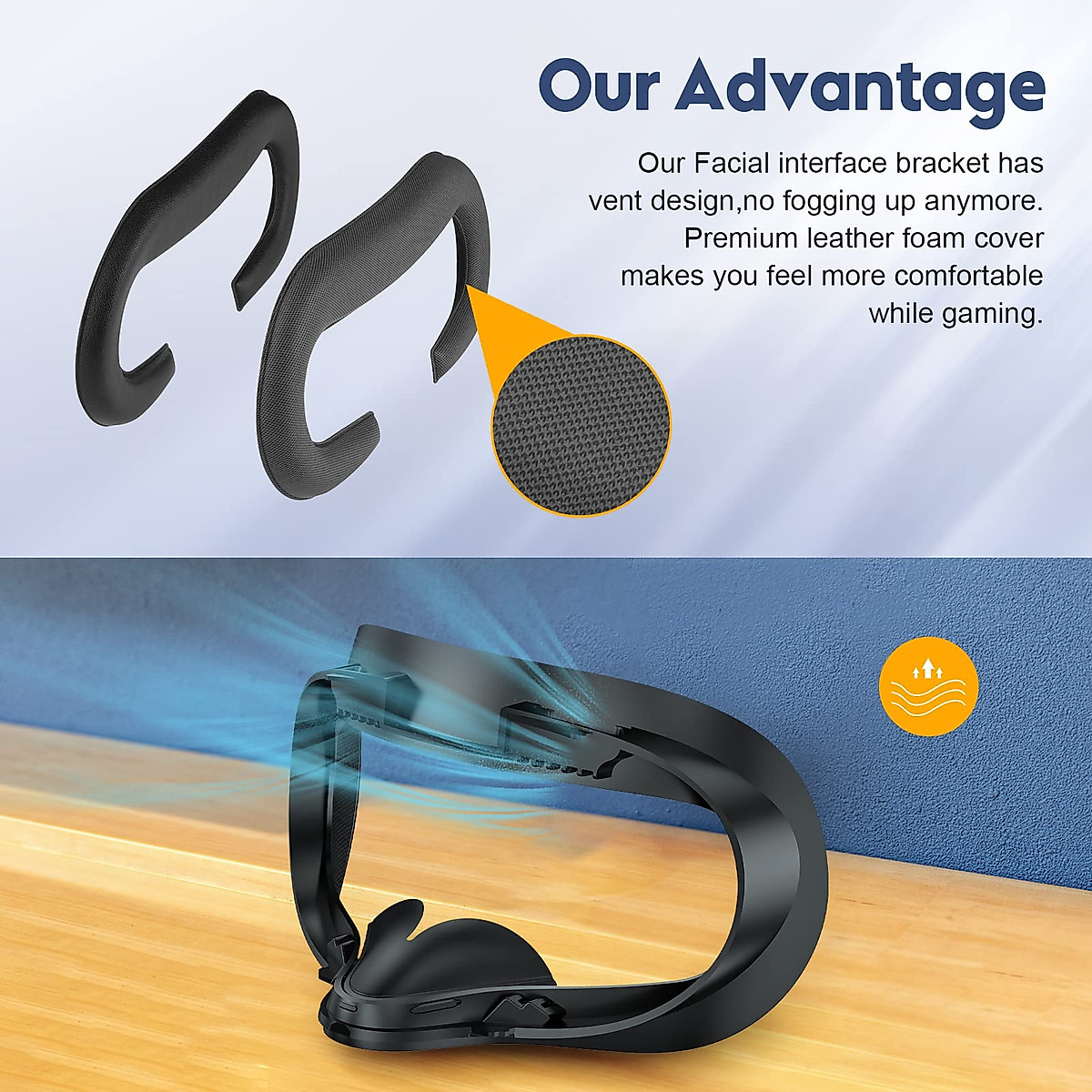 GHHKUD VR Facial Interface Bracket & Resilient Face Cover Mesh Foam Pad Replacement for Oculus Quest 2, Anti-Leakage Nose Pad, Lens Cover Removable Accessories for Oculus/Meta Quest 2 9-in-1 Sets