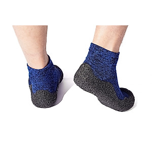 Joomra Mens Yoga Shoes Barefoot Dark Blue Size 11 Minimalist Zero Drop Multi-Purpose Barre Hospital Socks for Lady Pilates Grip Lifting Hiking Female Water Aqua Boating Trekking Tennis