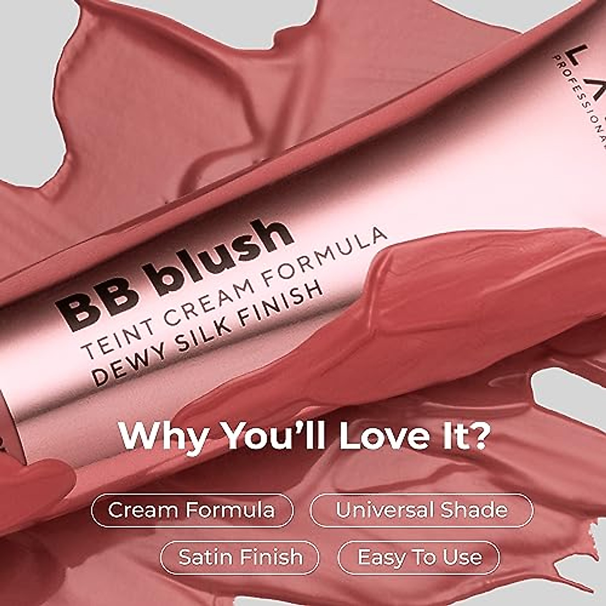 BB Blush Makeup LAMEL - Liquid Cream Blush for Cheeks & Lids Makeup, Creamy Texture, Hydrating, Long-Lasting, Blendable for All Skin Types - Cruelty-Free -401, Tea Rose -10ml/0,33fl.oz
