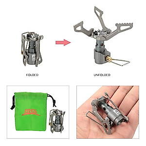 BRS Outdoor BRS-3000T Ultra-Light Titanium Alloy Miniature Portable Picnic Camping Gas Cooking Stove Portable Ultralight Burner 25gram