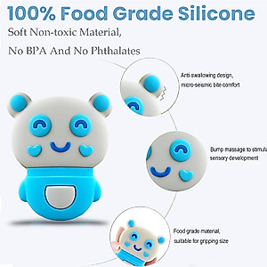 Baby Teether Toy, Teetheing Toys for Babies 0-12 Months, Baby Soothing Teether Toys for Sensory Exploration and Teething Relief, Cute Cartoon Shape, BPA-Free