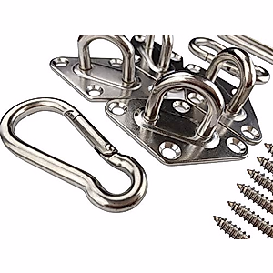 COSCOOL Shade Sail Hardware Kit for Sun Shade Sails Stainless Steel Installation Hardware Kit (6-inch Rectangular)